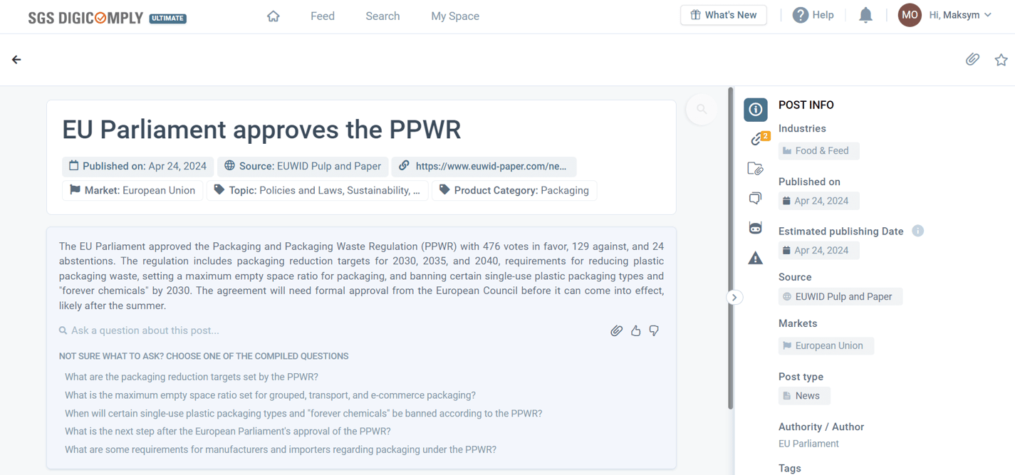 EU Parliament Approves the PPWR: Implications for the Packaging Industry