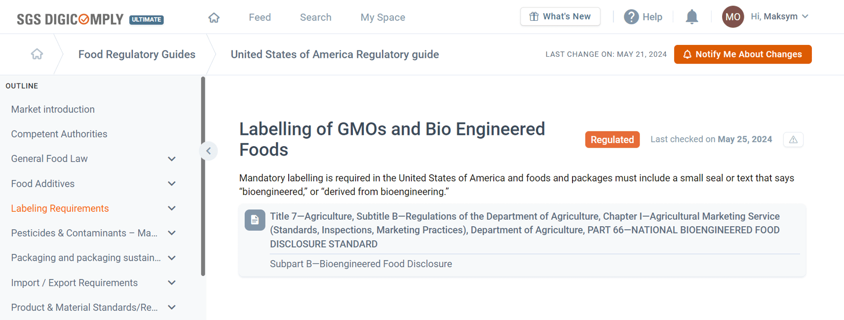 Labelling of GMOs and Bio Engineered Foods in the USA